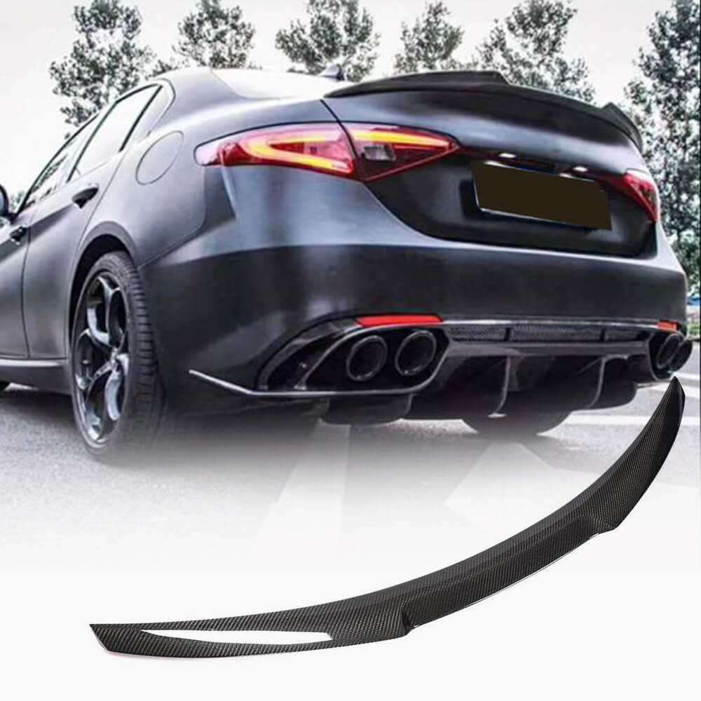 Alfa Romeo Giulia Carbon Fiber Rear Trunk Spoiler Wing Lip