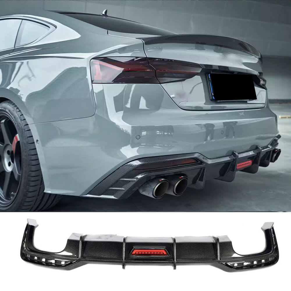 Audi A5 S5 Carbon Fiber Rear Bumper Diffuser Lip