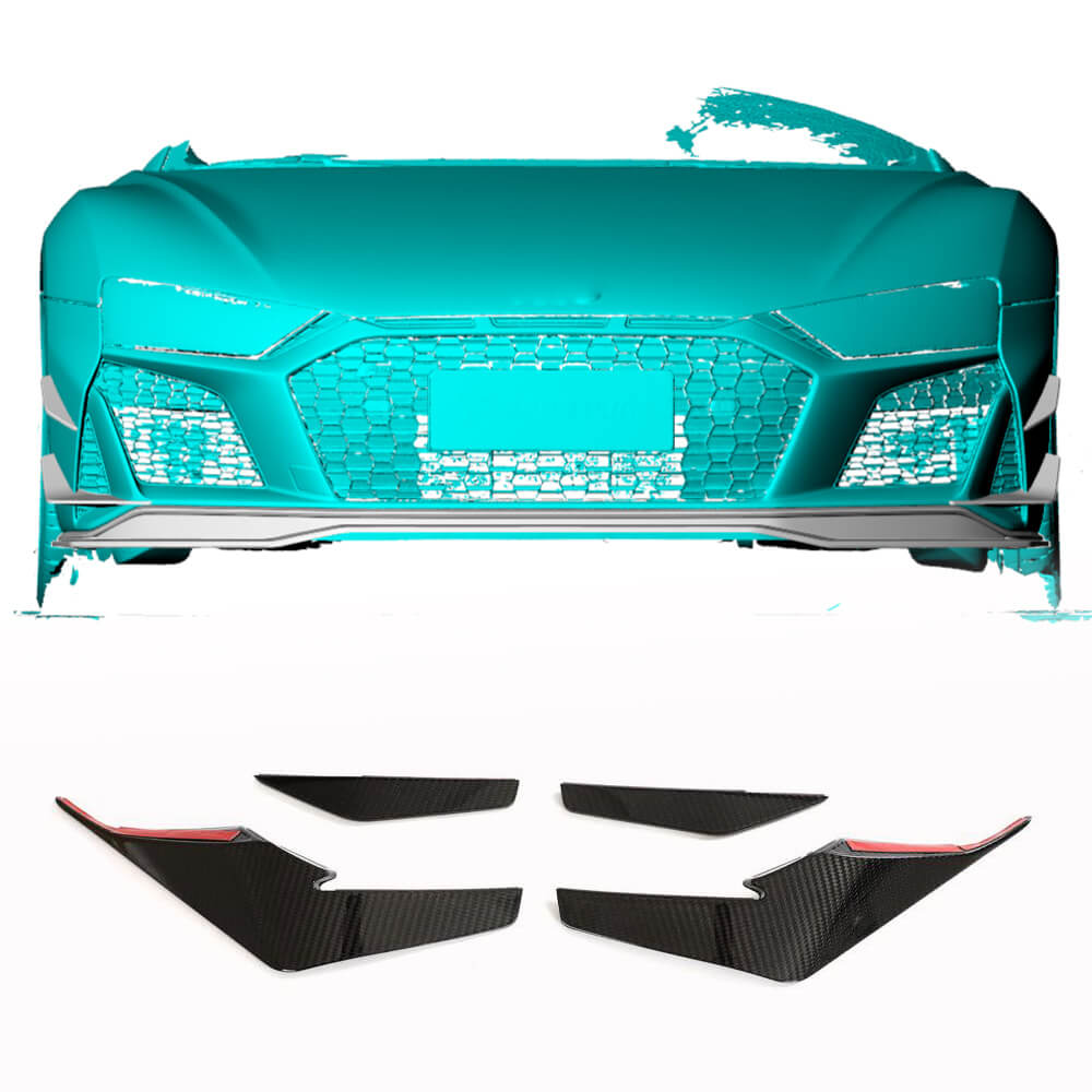 Audi R8 V10 Dry Carbon Fiber Front Bumper Air Vent Fins | Retrofit ...