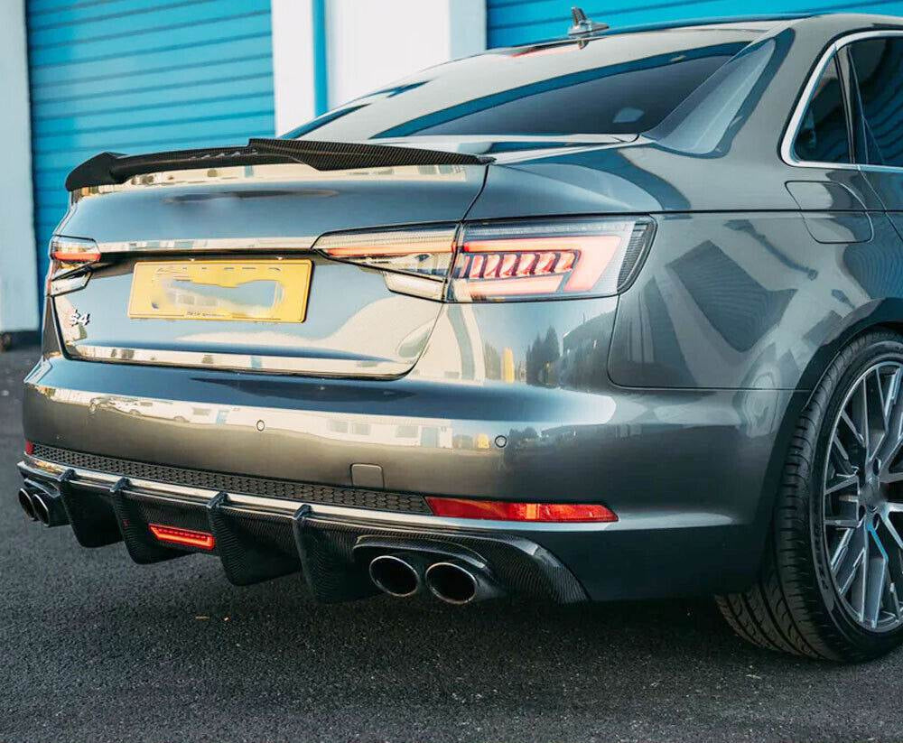 Audi S5 A5 B9 Sline Carbon Fiber Rear Diffuser | with LED Brake Light ...