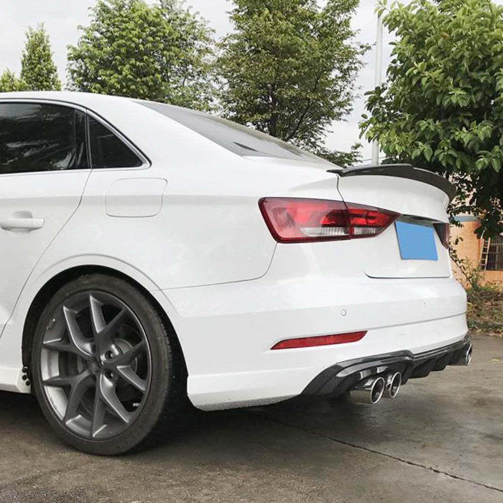 Audi A3 Sline S3 Facelift Carbon Fiber Rear Bumper Diffuser | RS Style