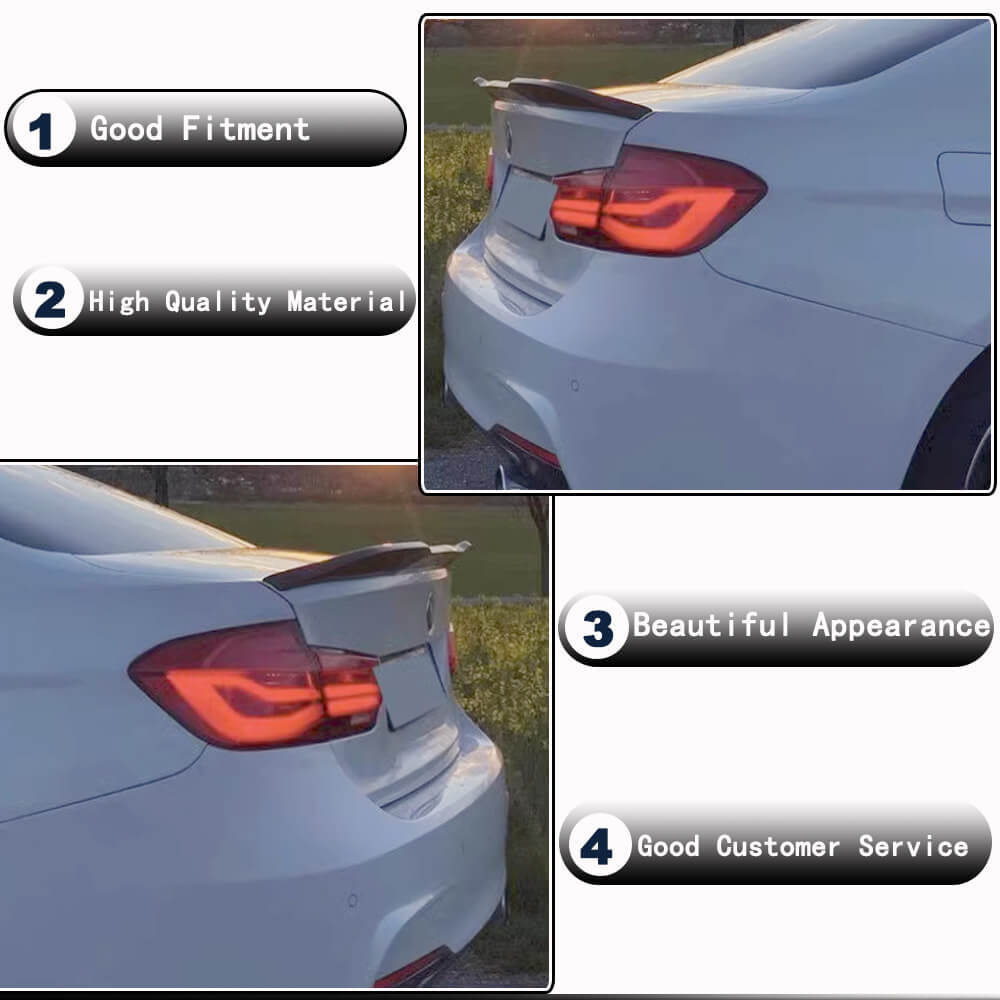 BMW 3 Series F30 F35 F80 M3 Sedan 4-Door 2012-2019 Rear Trunk Spoiler ...