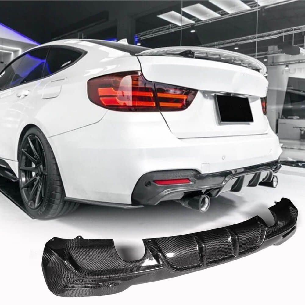 BMW 3 Series F34 330i 340i GT Carbon Fiber Rear Bumper Diffuser Lip