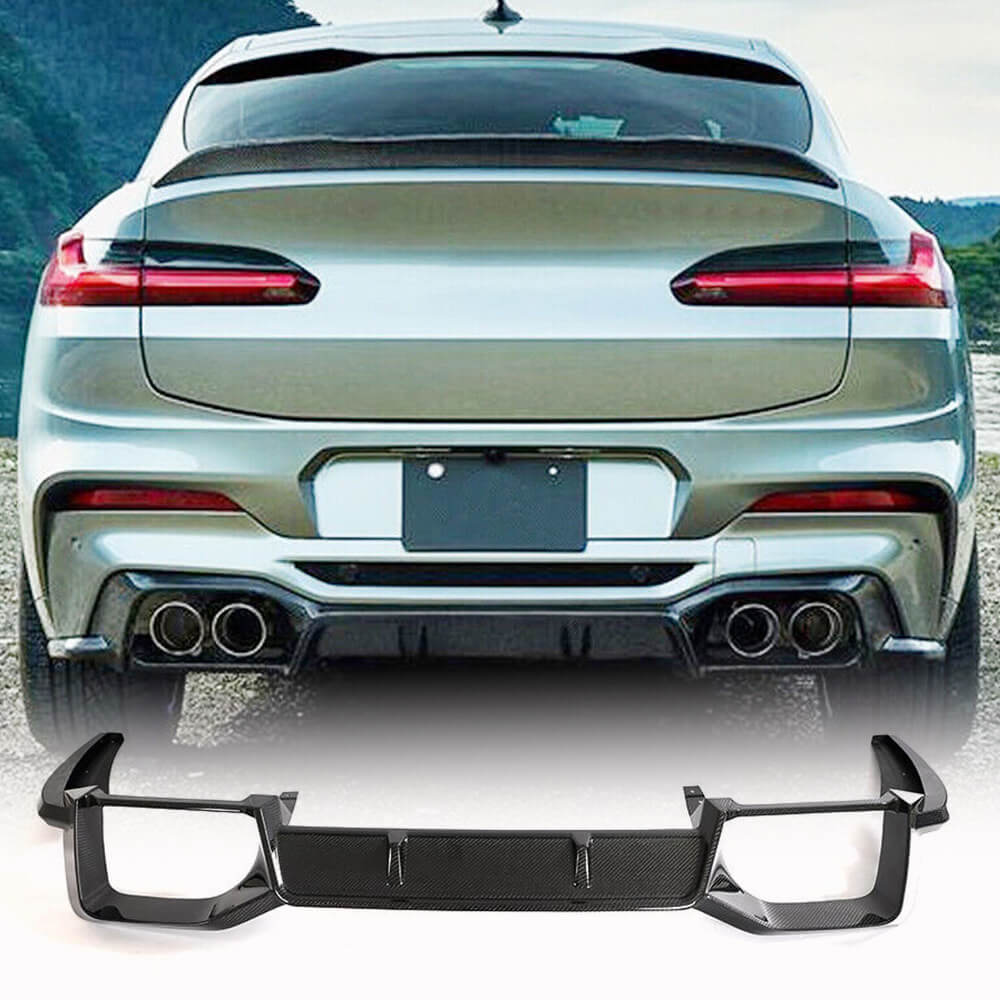 BMW X4 M F98 Sport Carbon Fiber Rear Bumper Diffuser Valance Lip ...