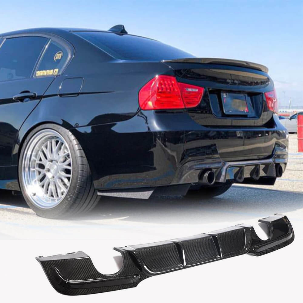BMW E90 M Sport Carbon Fiber Rear Diffuser Valance Lip | Exterior Mods