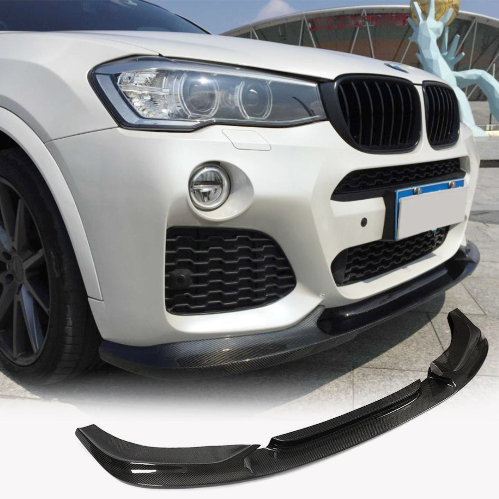 BMW X3 F25 X4 F26 M Sport Carbon Fiber Front Bumper Lip Spoiler ...