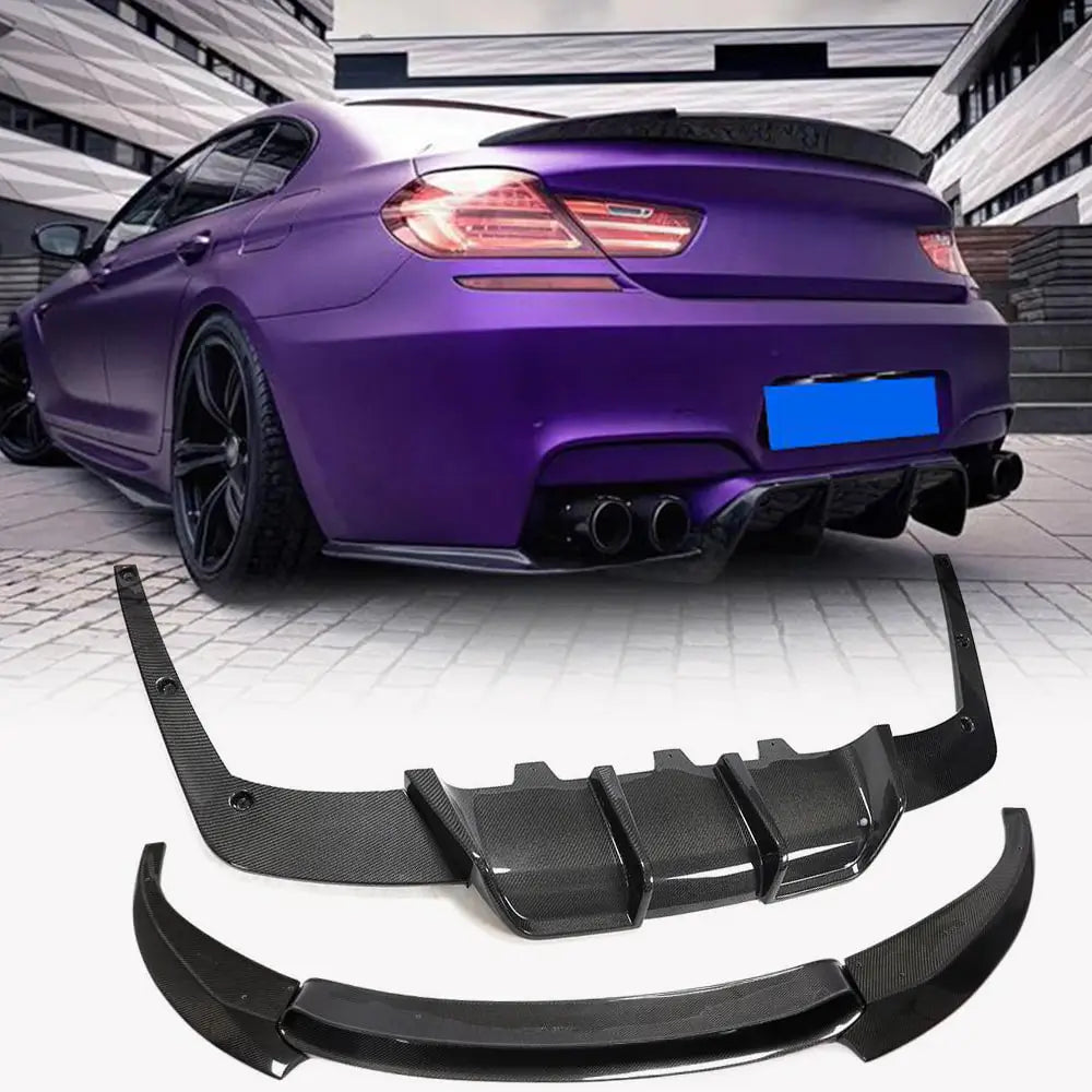 BMW F06 F12 F13 M6 Carbon Fiber Body kit Front Bumper Lip Spoiler Rear ...