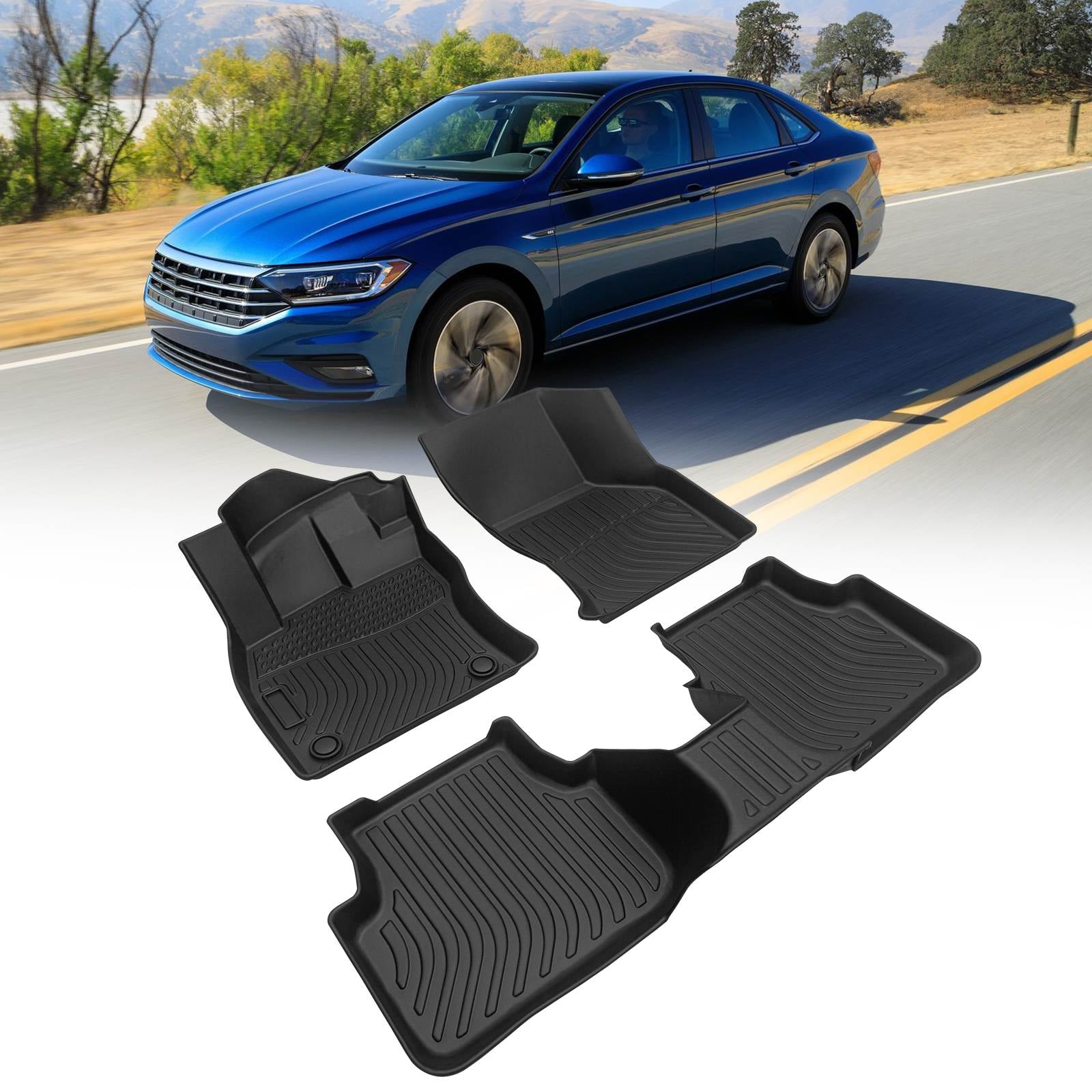 Volkswagen Jetta 2019-2023 All-Weather Floor Mats Black TPE Rubber ...