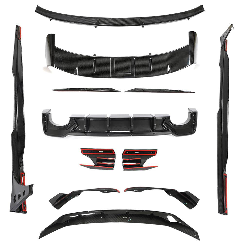 Dry Carbon Fiber Body Kits for Audi RS6 19-22 Front Bumper Lip Side Sk ...