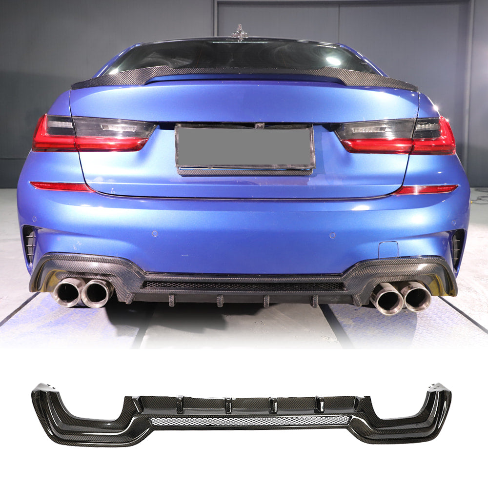 BMW G20 320i 330i Carbon Fiber Rear Bumper Diffuser Lip | Exterior Mods