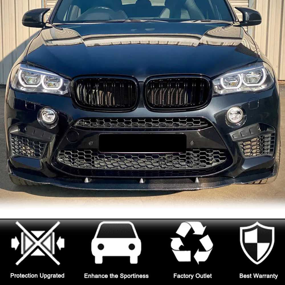 BMW X5M F85 X6M F86 2015-2019 Front Bumper Lip Carbon Fiber | Ahacarbon