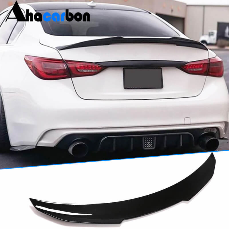 Infiniti Q50 Q50S Sedan Glossy Black Rear Trunk Spoiler Wing – Ahacarbon