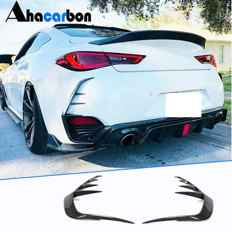 Infiniti Q60 Carbon Fiber Rear Bumper Air Fender Vent Fins Aero Flicks ...