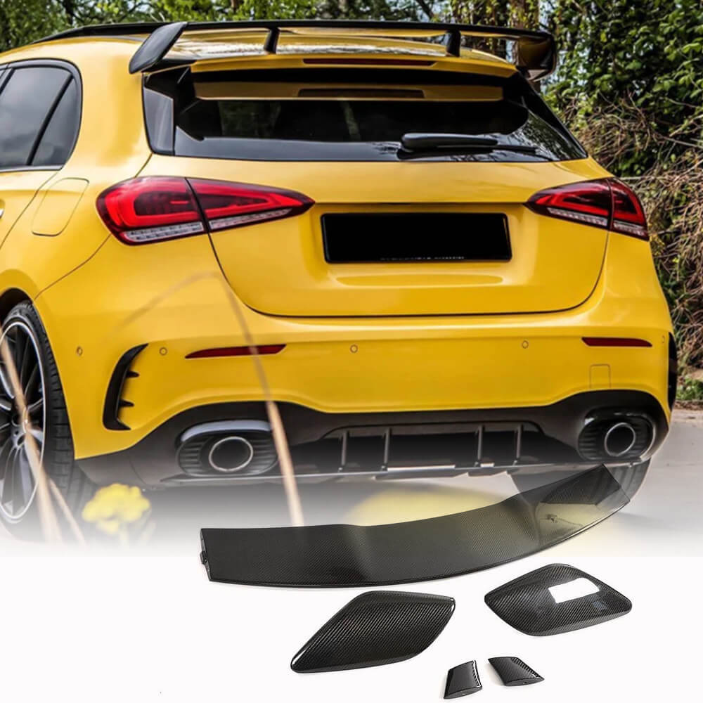 Mercedes Benz A Class W177 Carbon Fiber Rear Roof Spoiler Window Wing