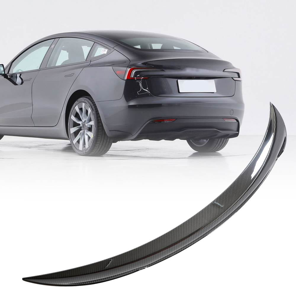 Tesla Model 3 2023 Dry Carbon Fiber Rear Trunk Boot Spoiler Wing Lip
