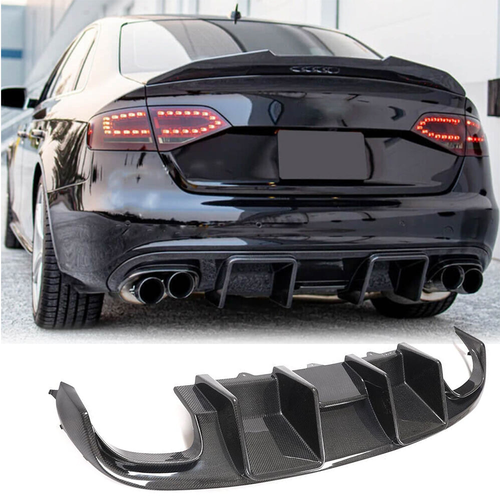Audi S4 Carbon Fiber Rear Bumper Diffuser Valance Lip