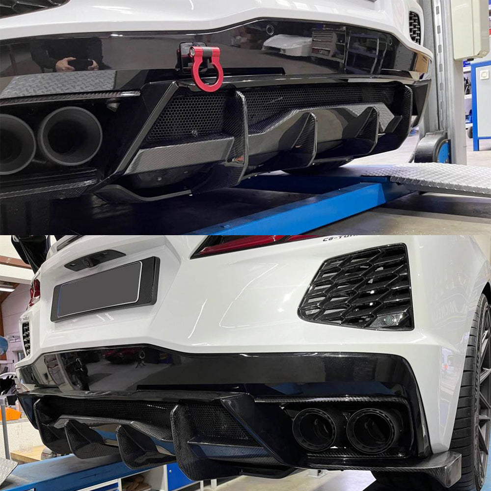 Chevrolet Corvette C8 Stingray Carbon Fiber Rear Bumper Diffuser ...