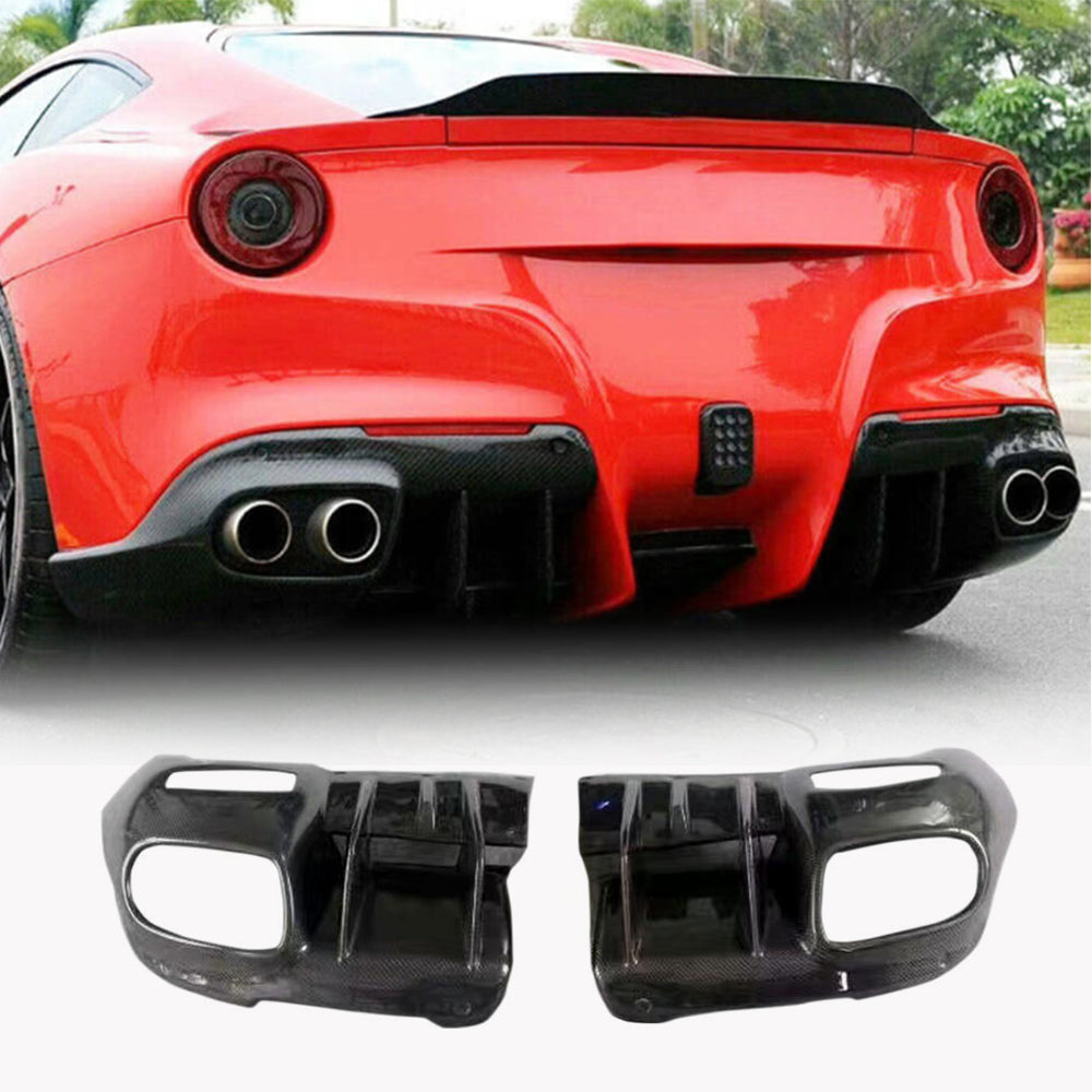 Ferrari F12 Berlinetta Carbon Fiber Rear Diffuser Lip Bumper Splitter