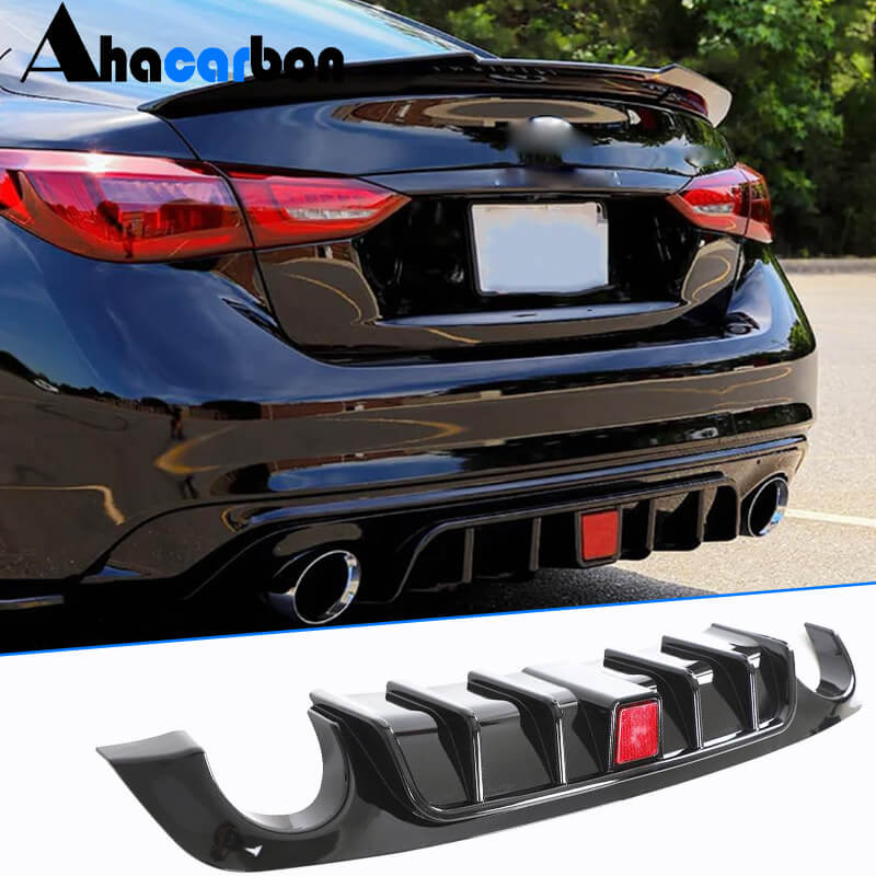 Infiniti Q50 Glossy Black Rear Diffuser Valance Lip | Exterior Mods ...