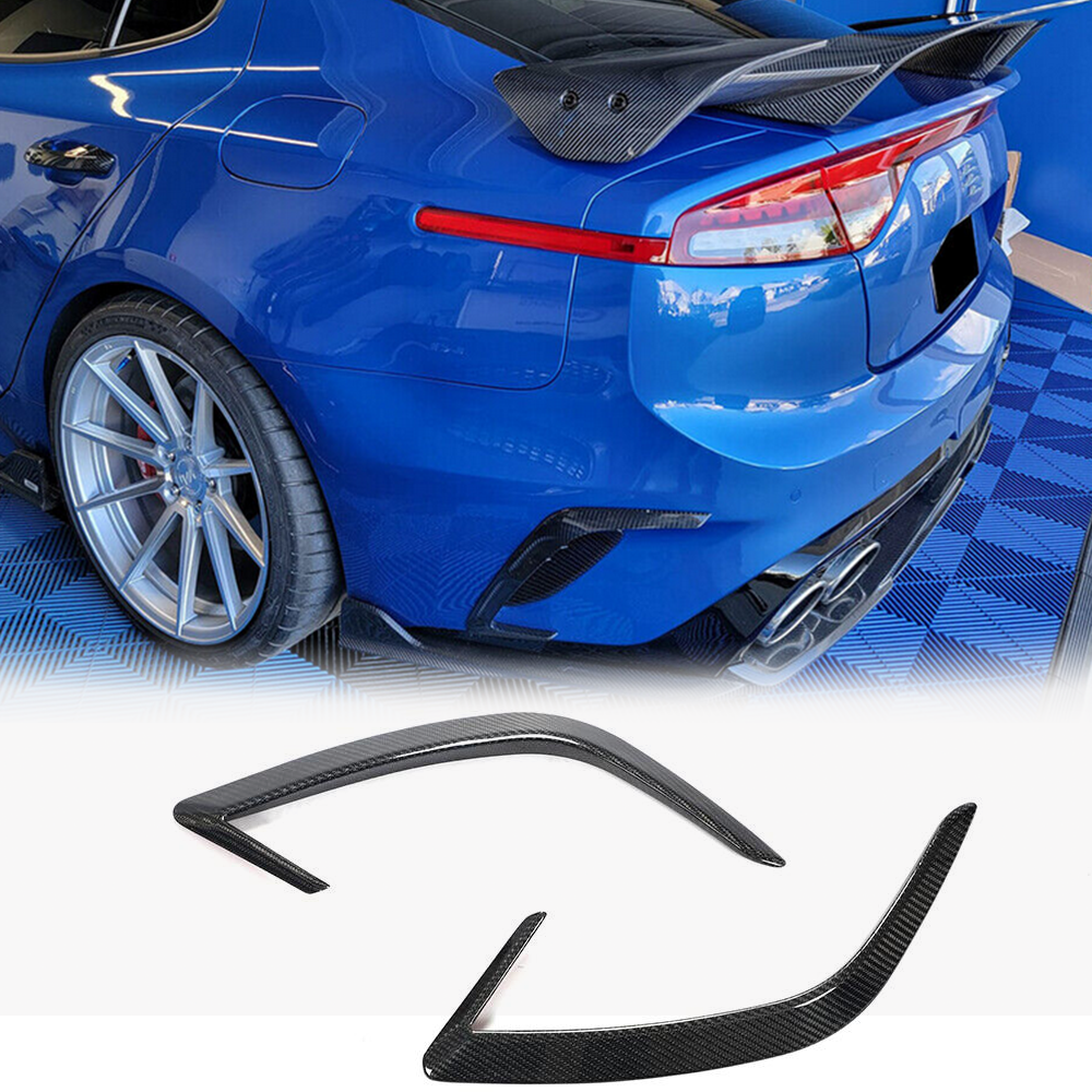 Kia Stinger Carbon fiber Rear Bumper Splitters Vent Canard Fins – Ahacarbon