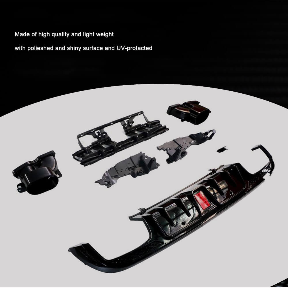 Mercedes Benz W205 C200 C250 Black Rear Diffuser | Exterior Mods