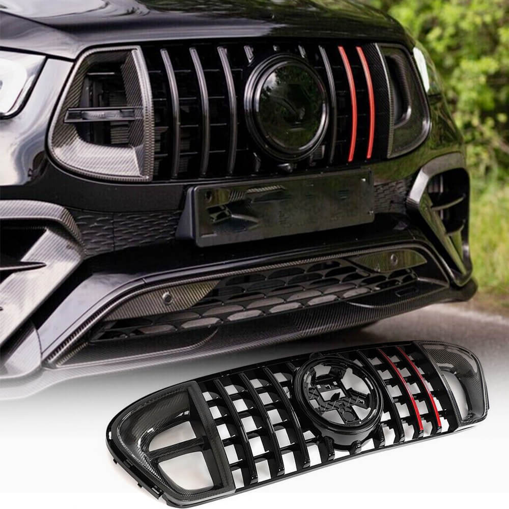 Mercedes Benz GLE63 AMG Carbon Fiber Front Grille Frame Bumper Grill ...
