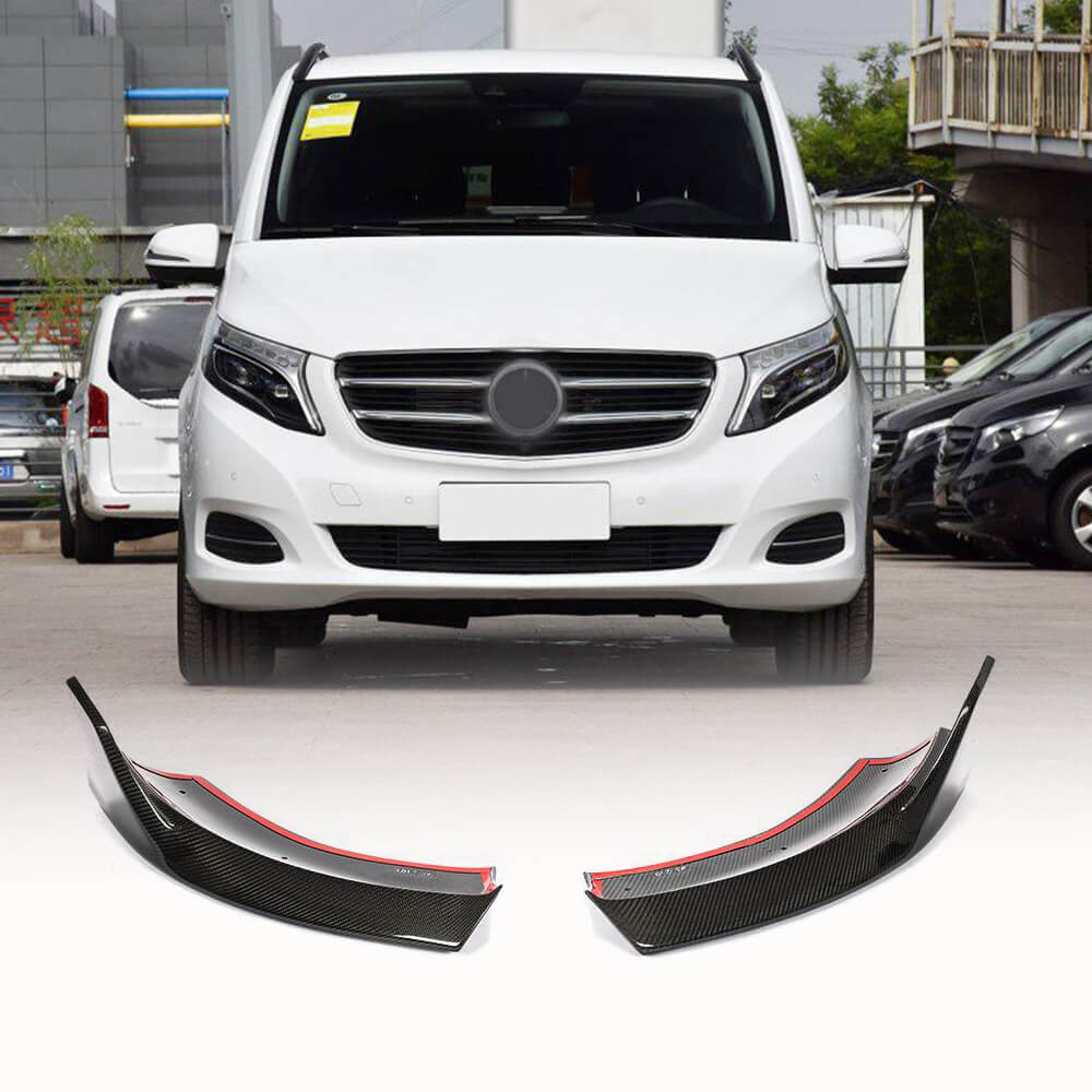 Benz W447 V220d V250 Van Carbon Fiber Front Bumper Splitter Air Vent Fins