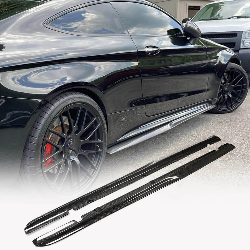 Mercedes Benz W205 C205 C43 C63 AMG Carbon Fiber Side Skirts