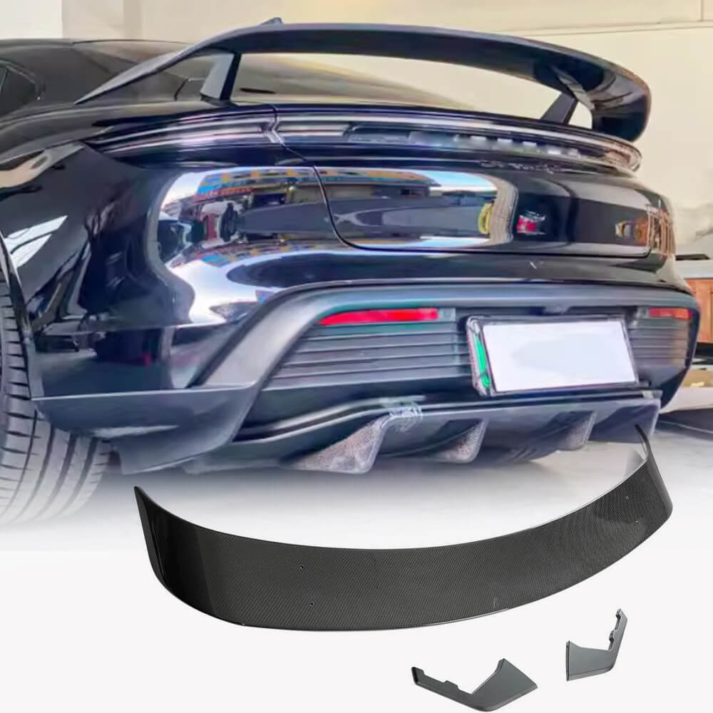 Porsche Taycan 2019-2024 Real Carbon Fiber Rear Trunk Spoiler | Rear ...