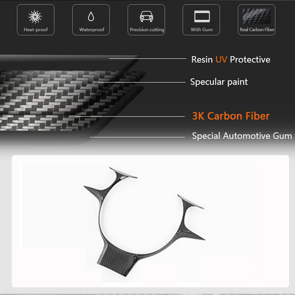 Subaru BRZ Toyota GT86 Dry Carbon Fiber Steering wheel patch interior ...