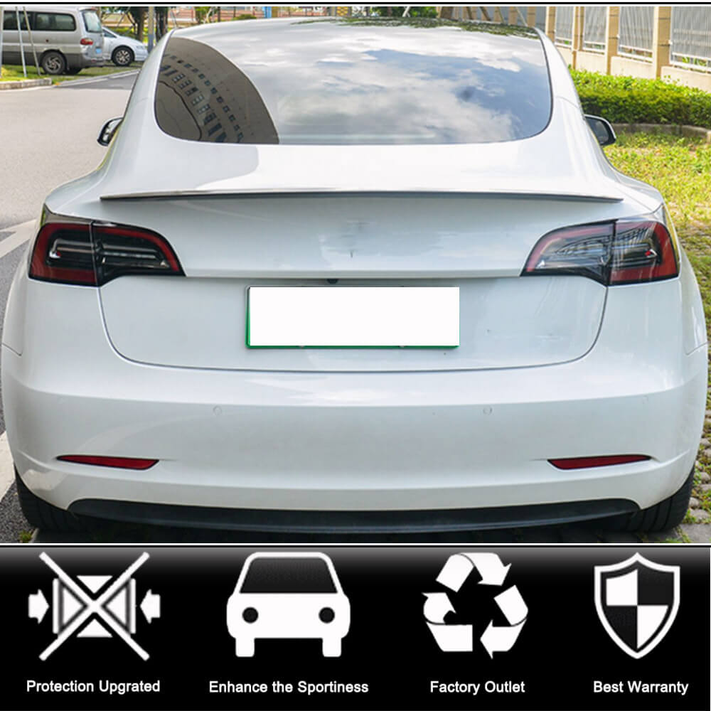 Tesla Model 3 Dry Carbon Fiber Performance Rear Trunk Boot Spoiler Wing Lip