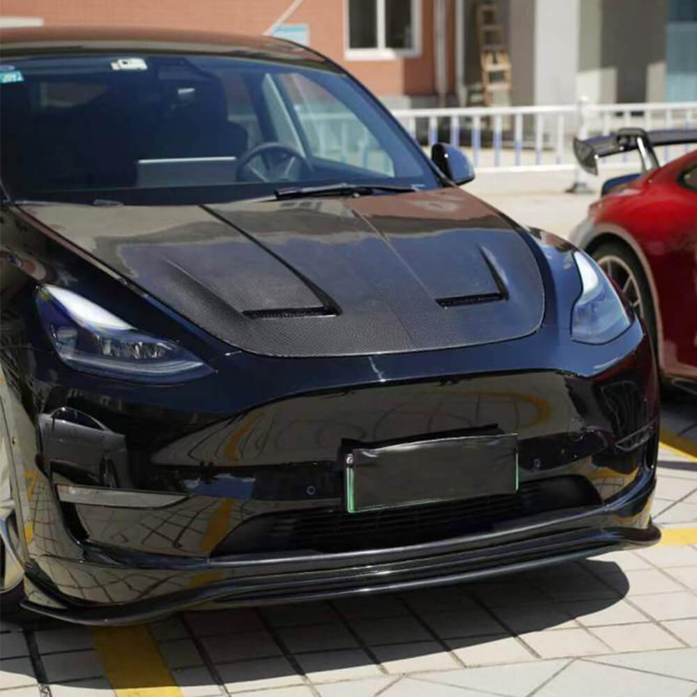 Tesla Model Y Carbon Fiber Engine Bonnet Hood Cover | Exterior Mods