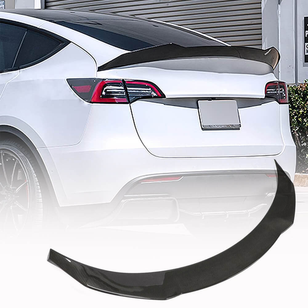 Tesla Model Y Dry Carbon Fiber Spoiler | Rear Wing & Trunk Lip, Custom