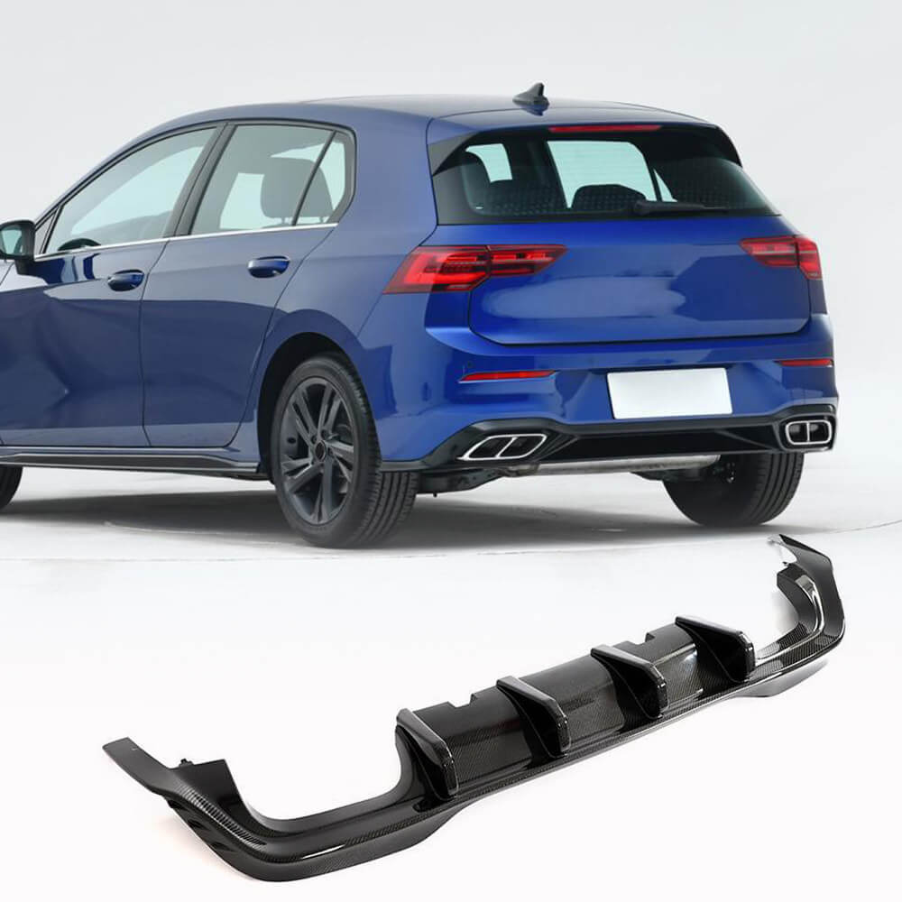 Volkswagen VW Golf 8 MK8 R Carbon Fiber Rear Bumper Diffuser Lip