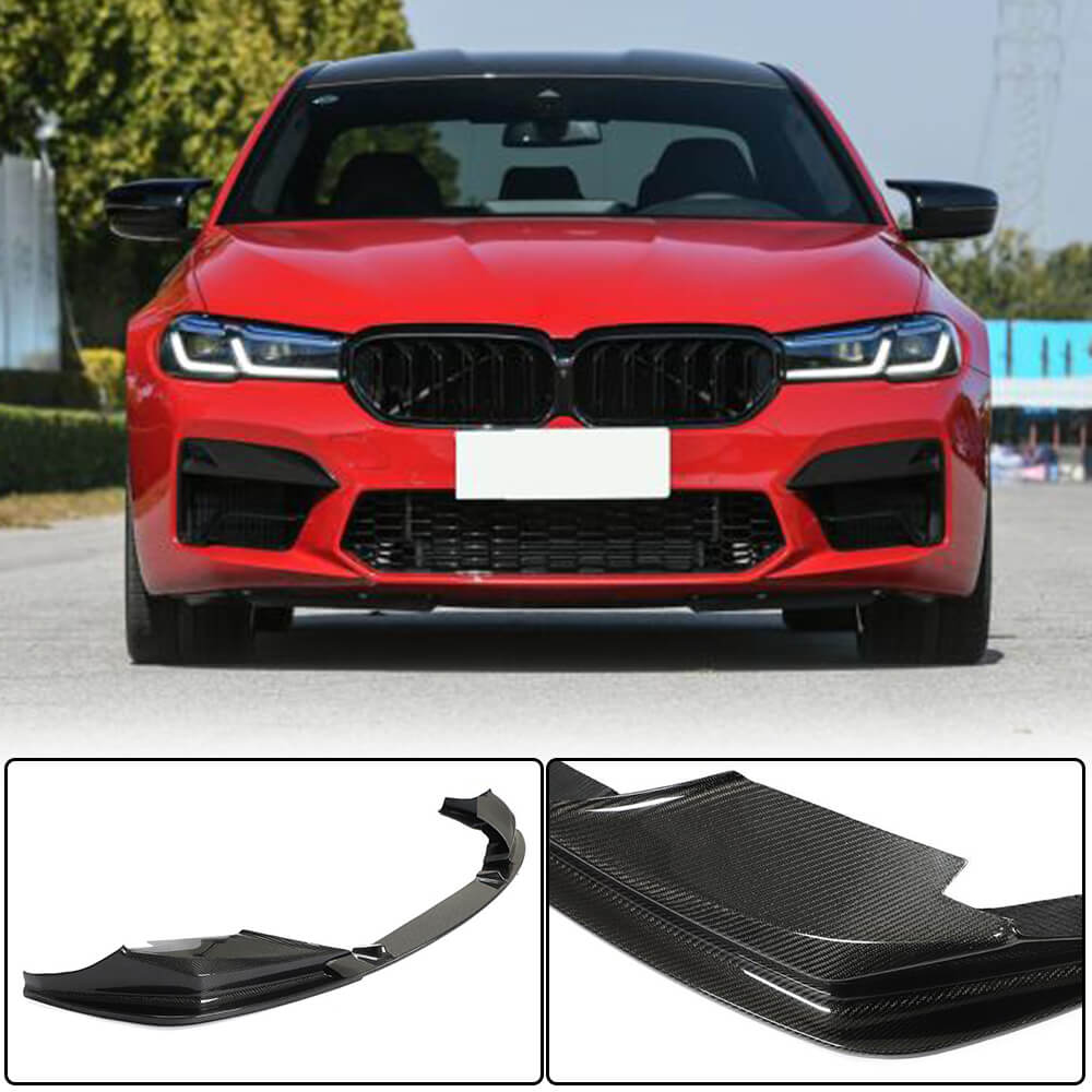 BMW F90 M5 LCI Carbon Fiber Front Bumper Lip Spoiler | Exterior Mods