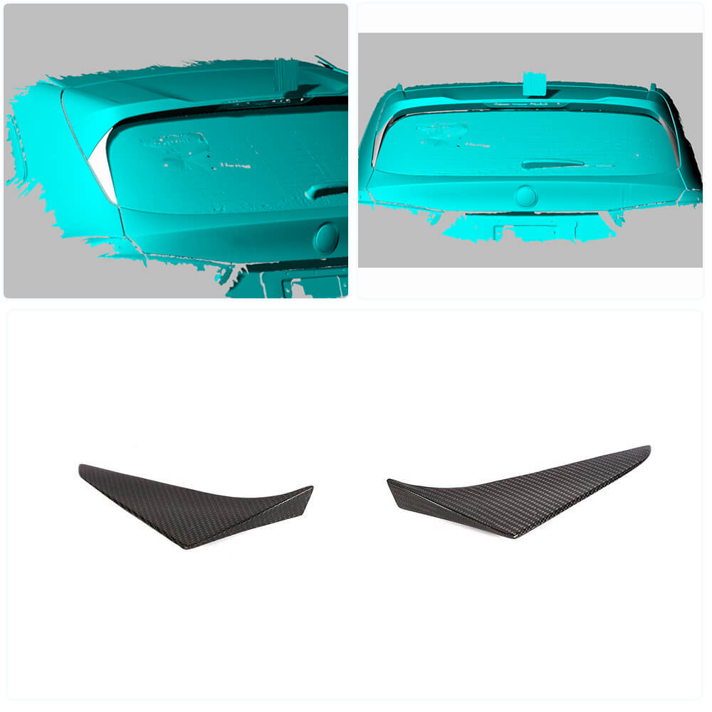 BMW X3 G01 M40i Carbon Fiber Rear Window Spoiler Side Wing Vent Trims ...