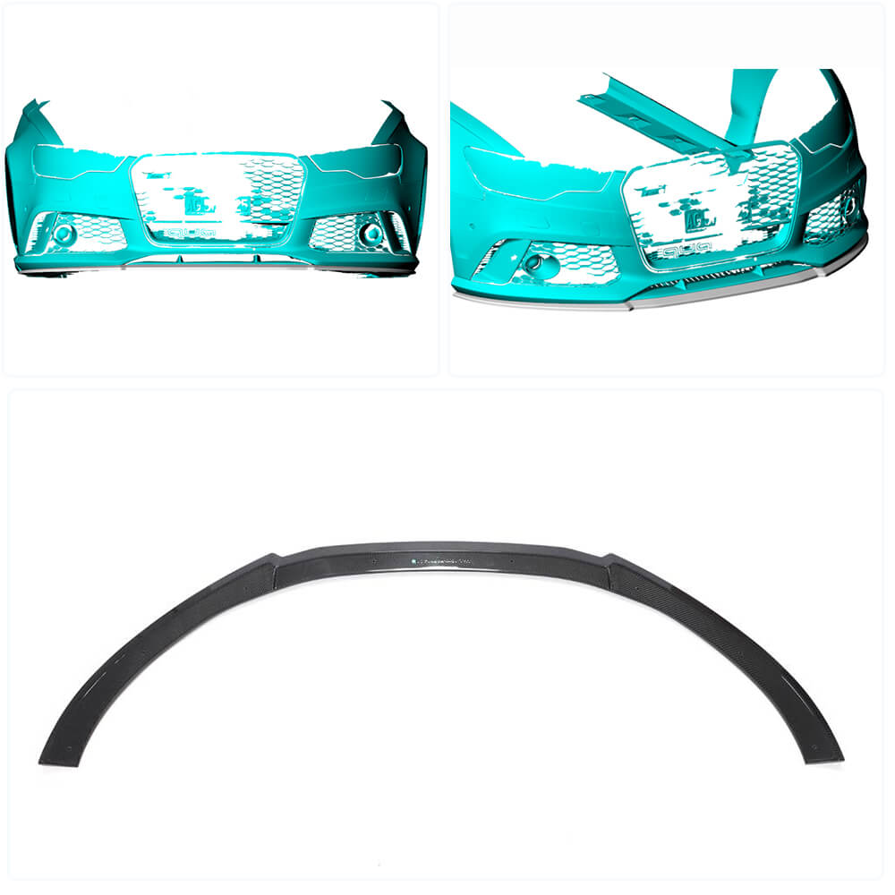 Audi RS6 Carbon Fiber Front Bumper Lip | Custom Audi Body Kit – Ahacarbon