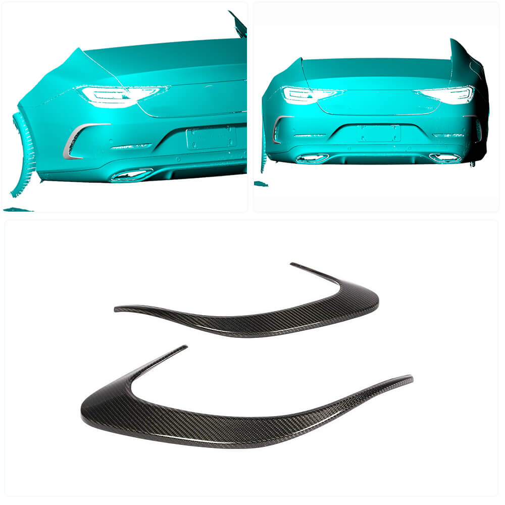 Mercedes Benz C257 CLS53 AMG Carbon Fiber Rear Bumper Air Vent Fins ...