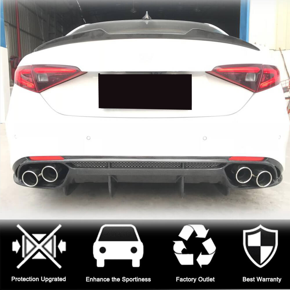 Alfa Romeo Giulia Carbon Fiber Rear Diffuser Lip | Exterior Accessories