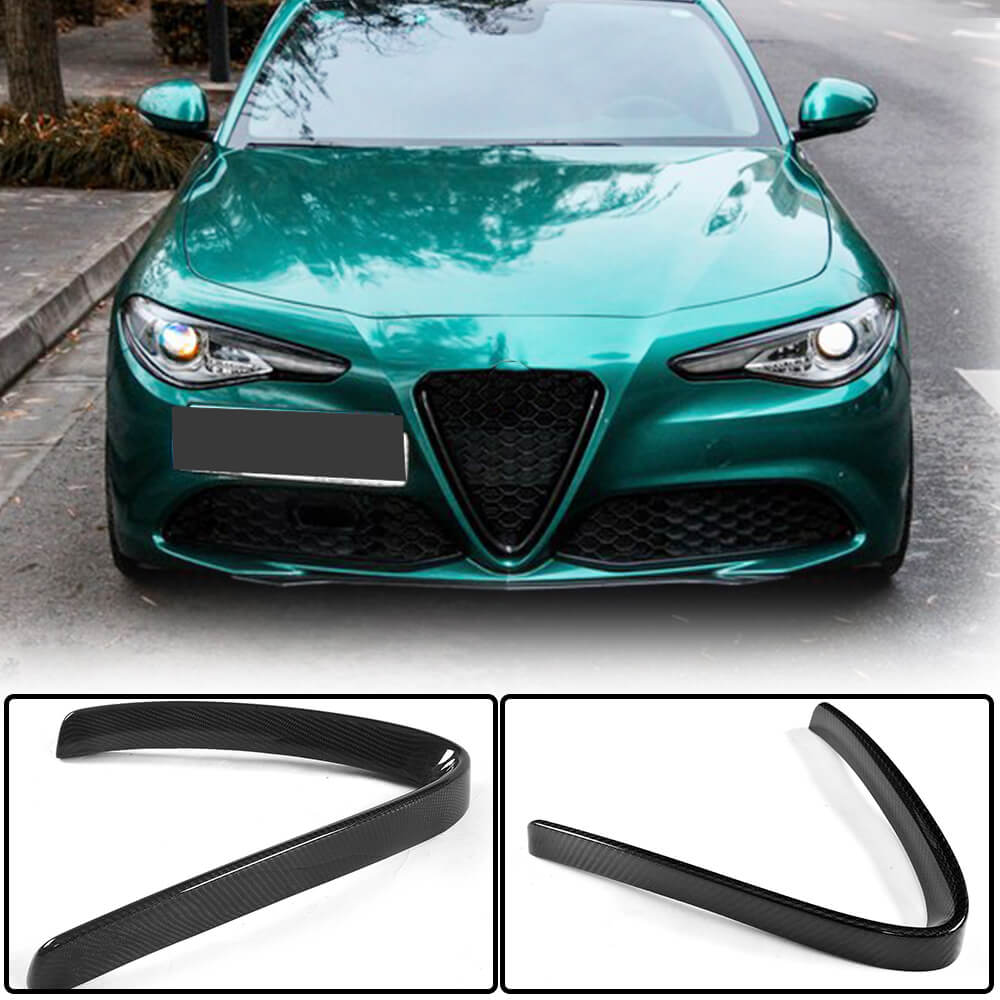 Genuine Alfa Romeo Giulia Dry Carbon Fiber V Shield Front Grille Frame