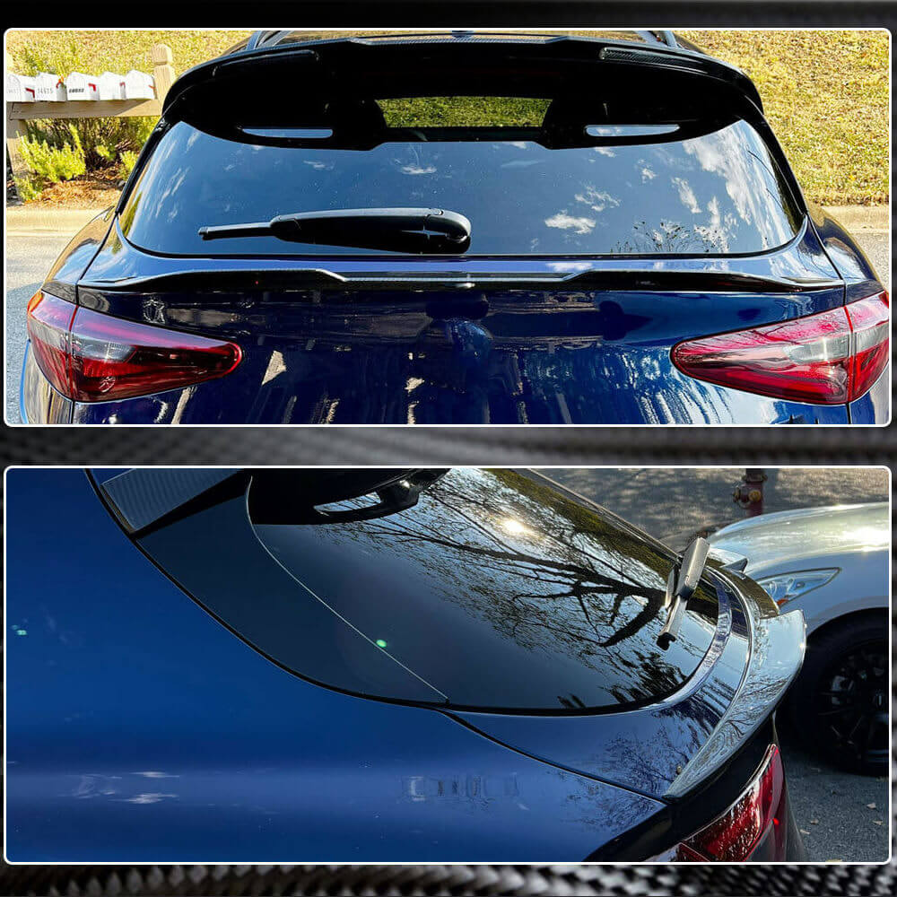 Alfa Romeo Stelvio Dry Carbon Fiber Rear Spoiler & Middle Window Wing ...