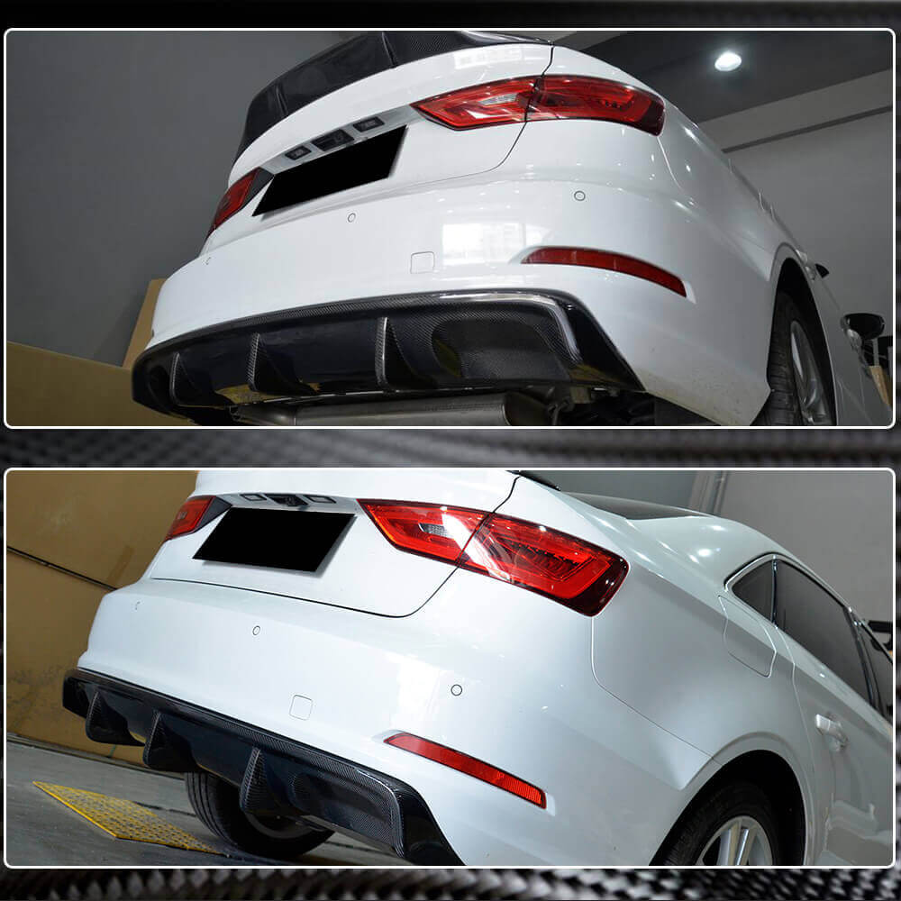 Audi A3 8V Carbon Fiber Rear Bumper Diffuser Lip | Exterior Accessories ...