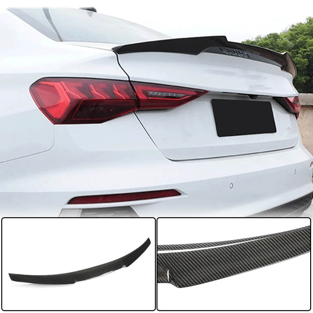 Audi A3 S3 RS3 8Y Carbon Fiber M4 Rear Trunk Boot Spoiler Wing Lip