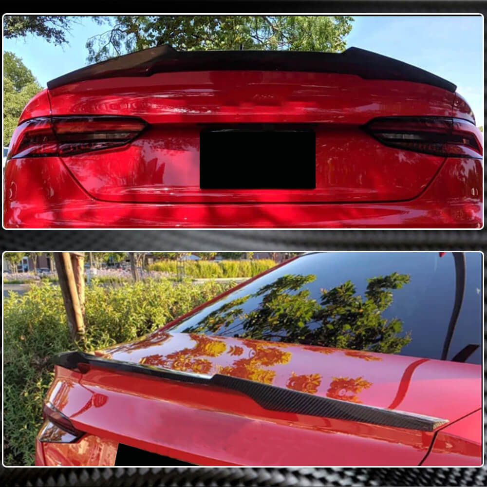 Audi S5 A5 B9 Sline Dry Carbon Fiber Trunk Spoiler & Rear Wing Lip ...