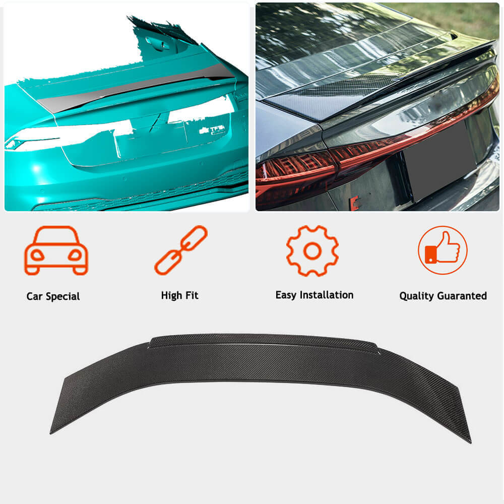 Audi S7 A7 Sline C8 RS7 Carbon Fiber Rear Trunk Spoiler | Exterior Mods