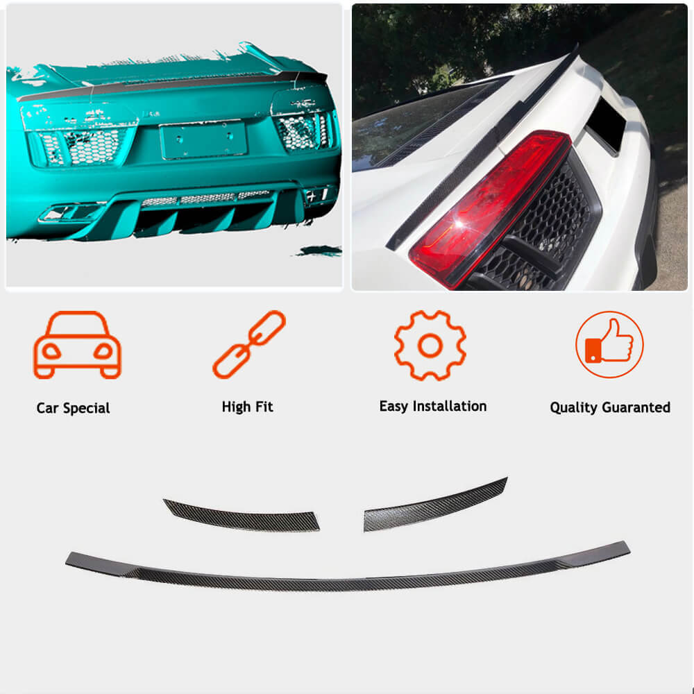Audi R8 V10 Gen 2 Carbon Fiber Trunk Boot Spoilers | Rear, Lip, Wing ...
