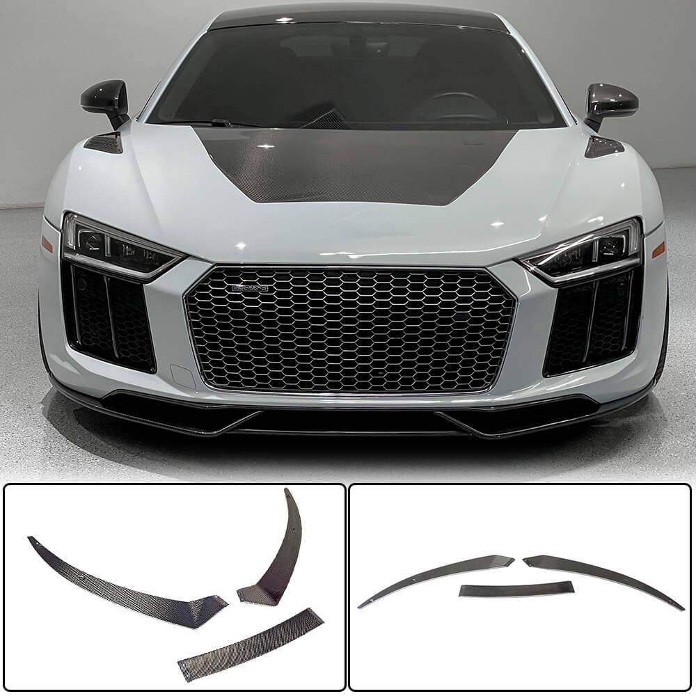 Audi R8 V10 Carbon Fiber Front Bumper Lip Spoiler | Aerodynamic Parts ...