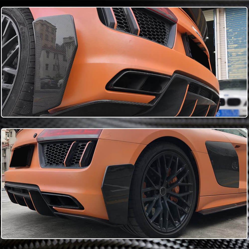 Audi R8 V10 Carbon Fiber Rear Bumper Air Vent Fins | Aerodynamic Mods ...