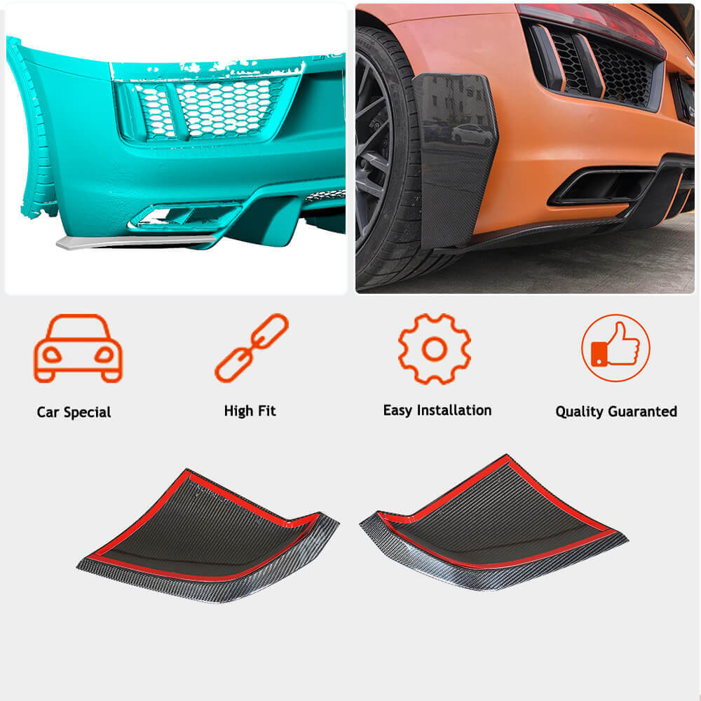 Audi R8 V10 Carbon Fiber Rear Bumper Splitter Aprons | Exterior Mods ...