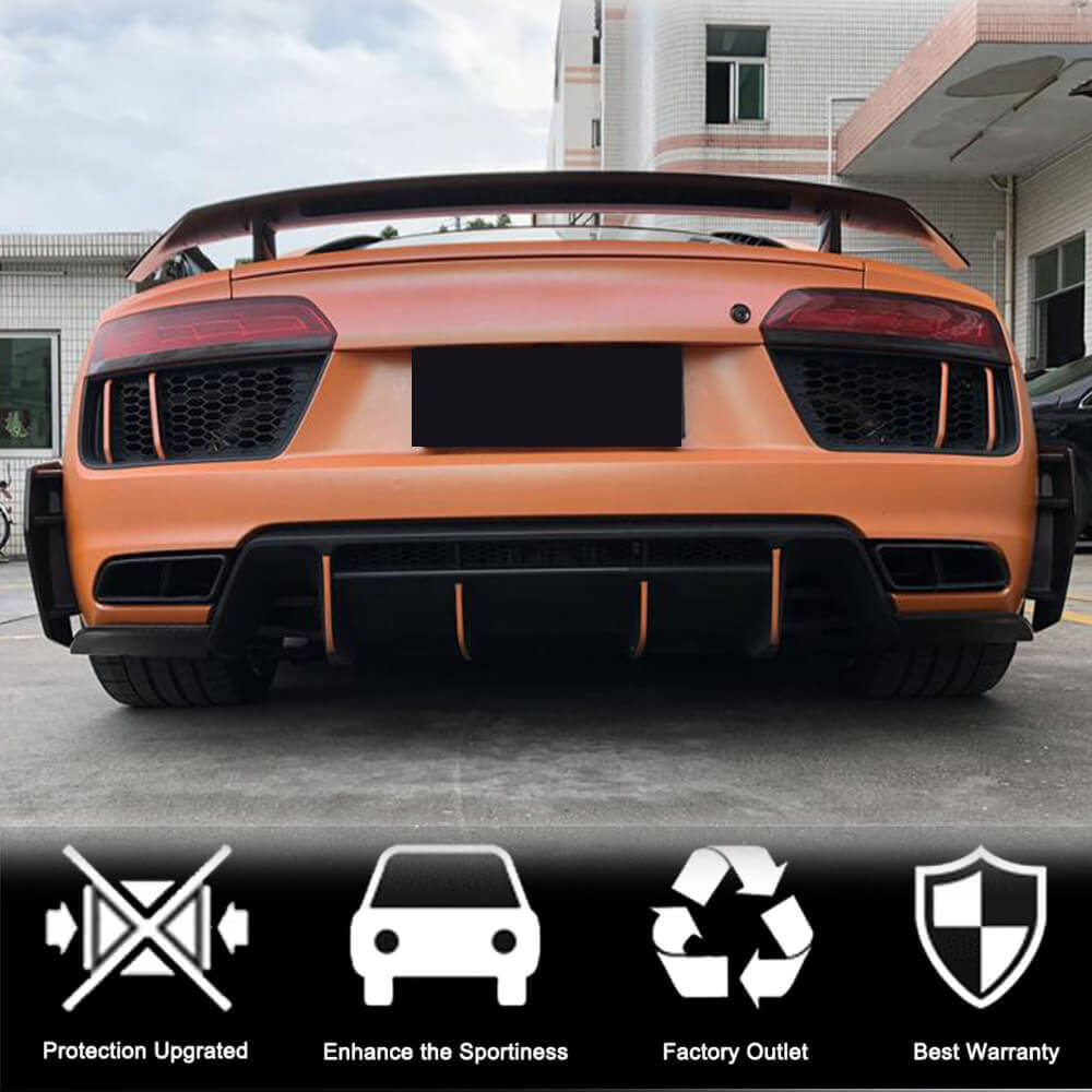 Audi R8 V10 Carbon Fiber Rear Bumper Splitter Aprons | Exterior Mods
